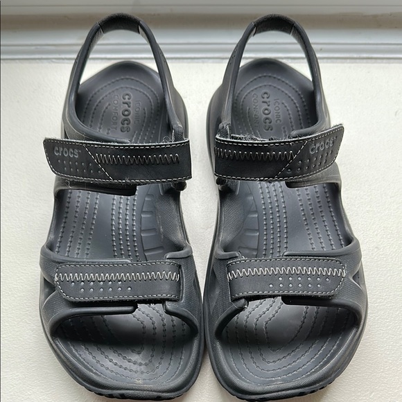 CROCS | Shoes | Crocs Swiftwater River Black Velcro Strap Sandals ...